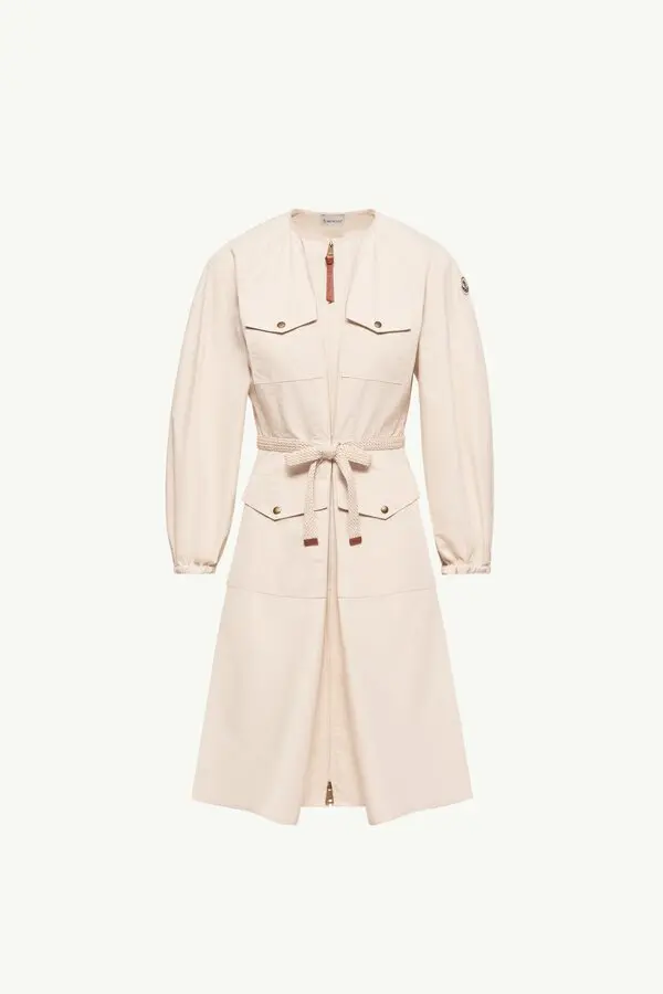 Moncler Pleated Poplin Dress