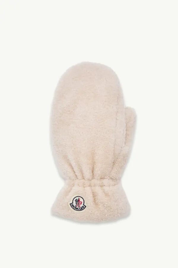 Moncler Teddy Mittens - White
