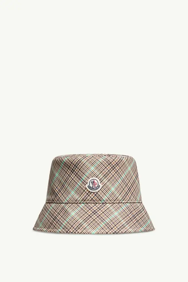 Moncler Checked Bucket Hat - Brown