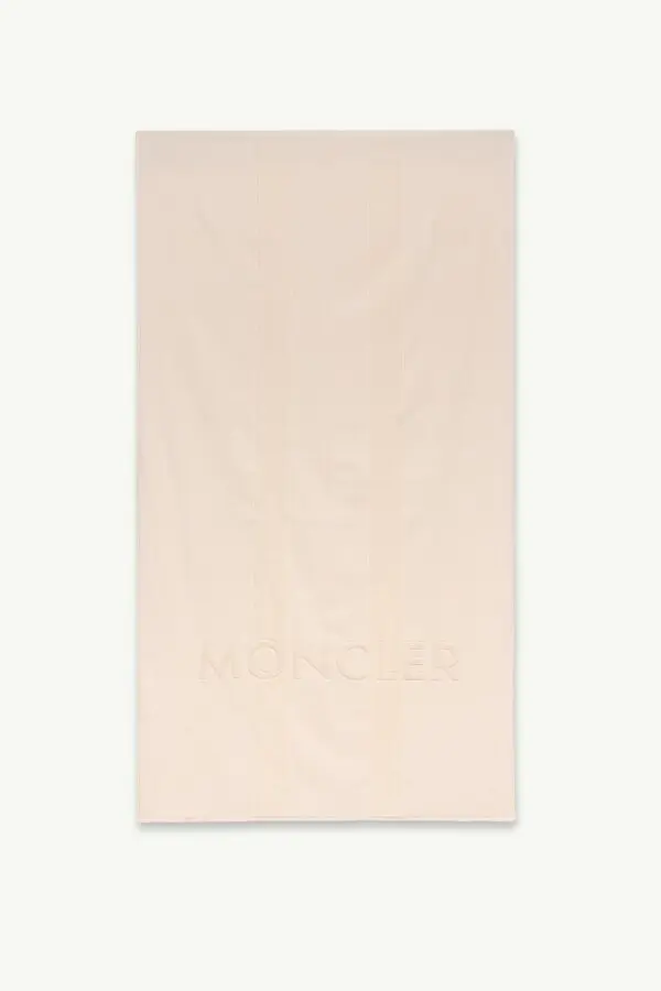 Moncler Logo Cotton Beach Towel - Beige