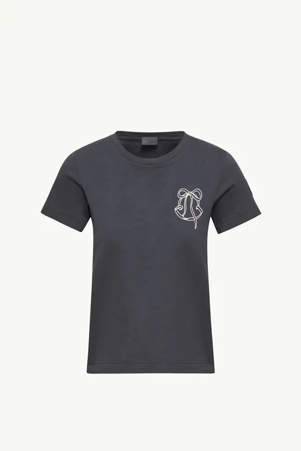 Moncler Embroidered Logo Cotton T-shirt - Blue