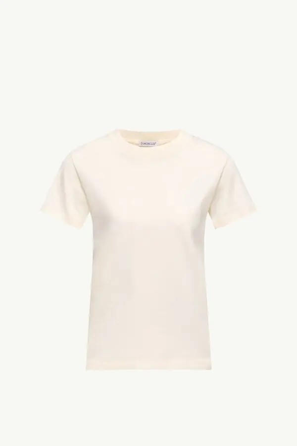 Moncler Embroidered Logo Cotton T-shirt - White