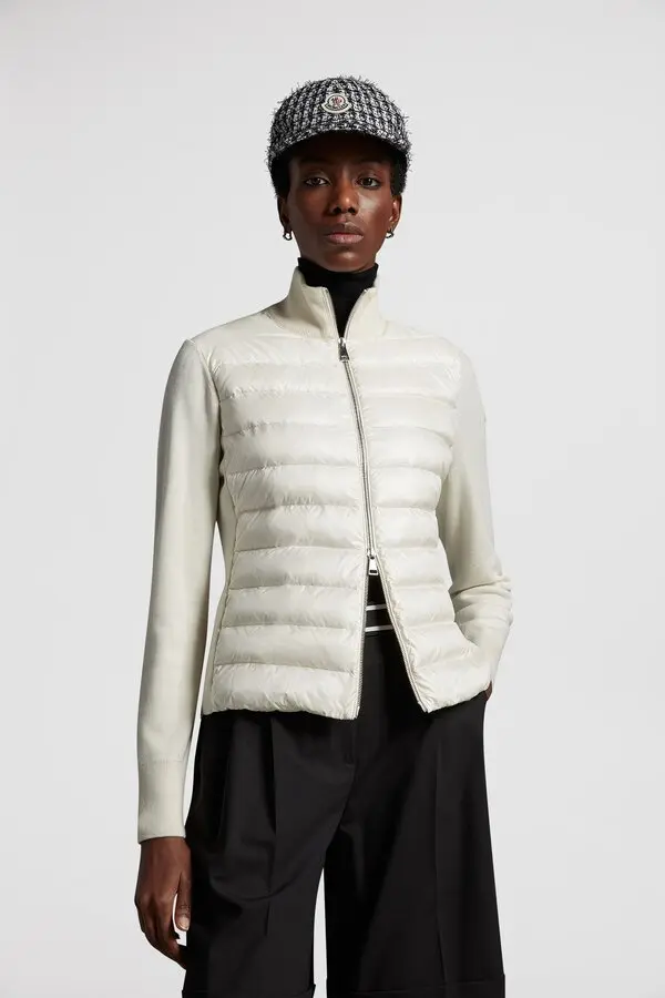 Moncler Padded Wool Cardigan - White