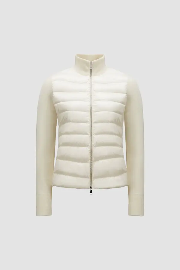 Moncler Padded Wool Cardigan - White