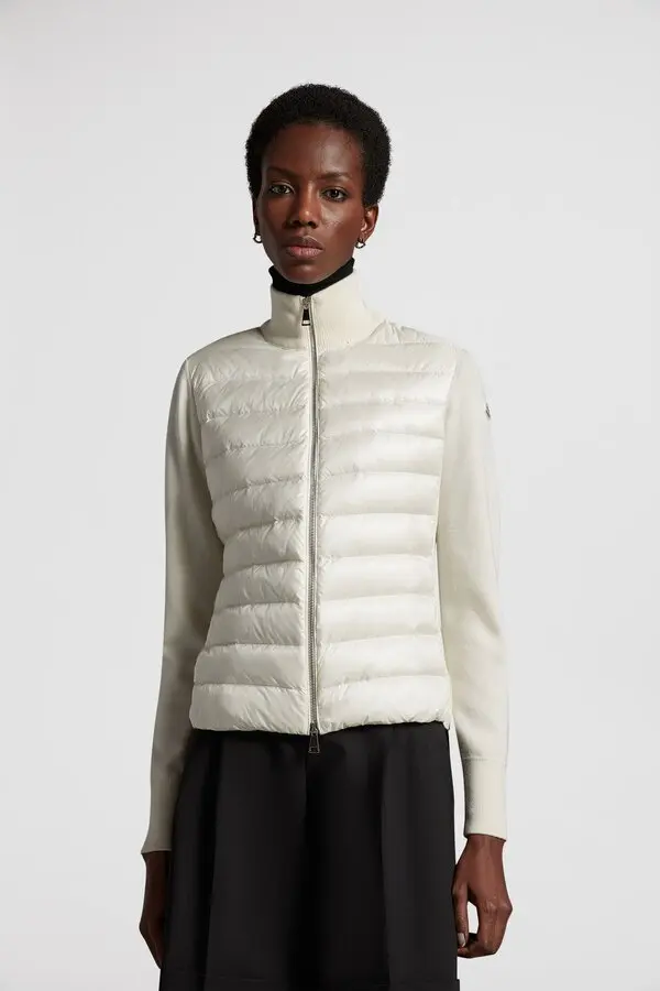Moncler Padded Wool Cardigan - White