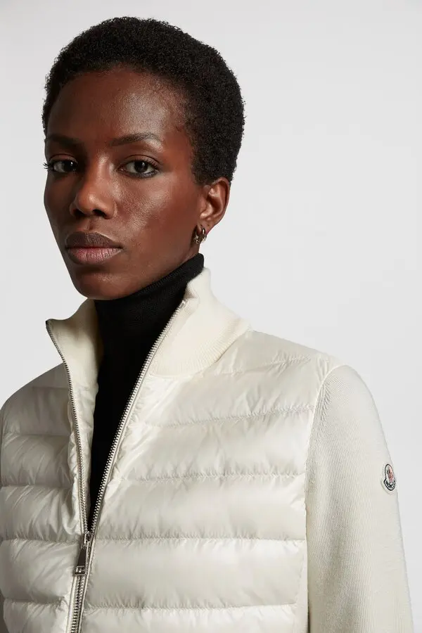 Moncler Padded Wool Cardigan - White