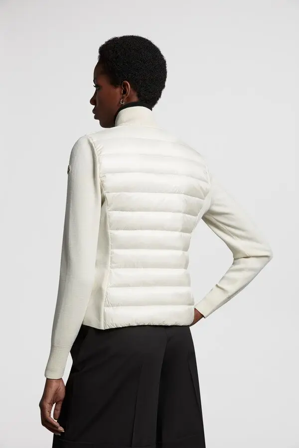 Moncler Padded Wool Cardigan - White