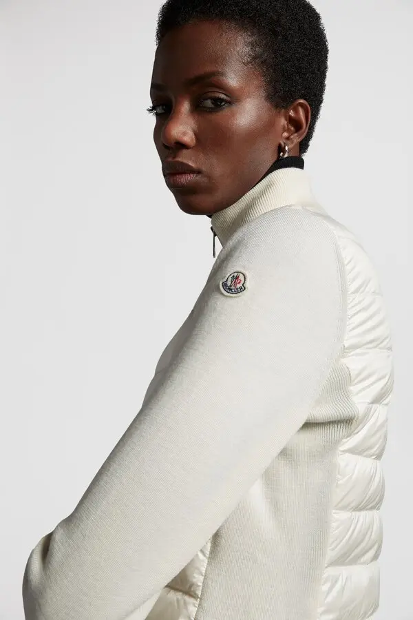 Moncler Padded Wool Cardigan - White