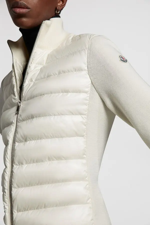Moncler Padded Wool Cardigan - White