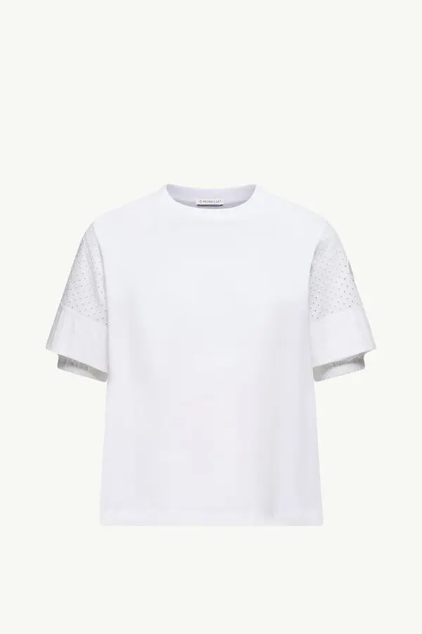 Moncler Cotton Jersey San Gallo T-shirt With Balloon Sleeves - White