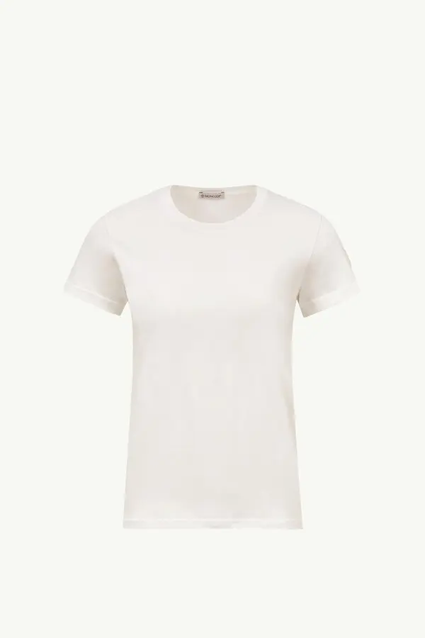 Moncler Logo Patch Cotton Jersey T-shirt - White