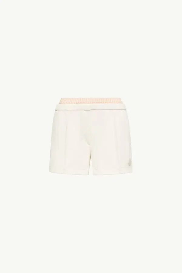 Moncler Layered-effect Vichy Cotton Blend Shorts