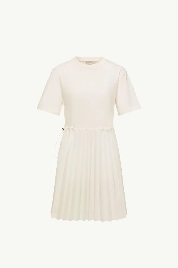 Moncler Pleated Cotton Midi Dress