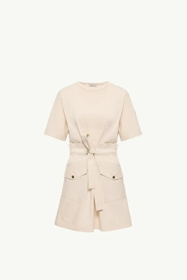 Moncler Belted Cotton Mini Dress