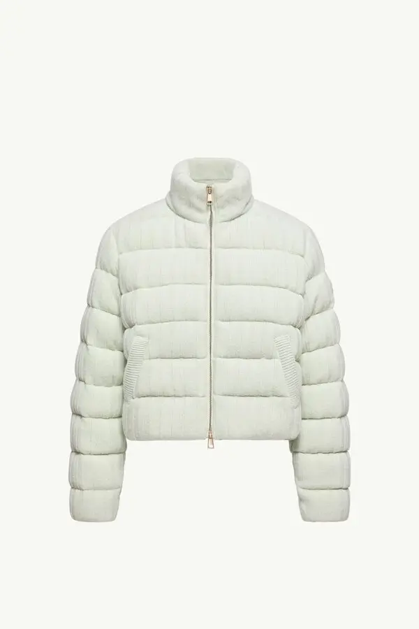 Moncler Wool & Cashmere Blend Padded Cardigan - Green