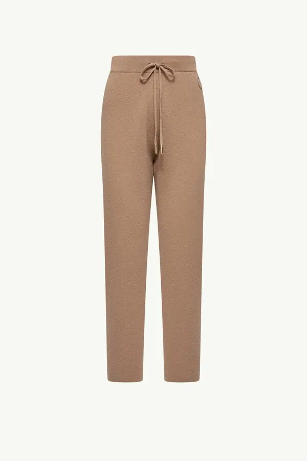 Moncler Wool & Cashmere Blend Cropped Jogging Pants - Beige