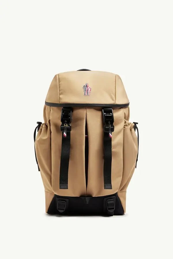 Moncler Leather-trimmed Backpack - Beige