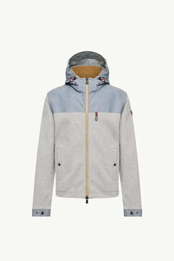 Moncler Cotton & Chambray Zip-up Sweatshirt