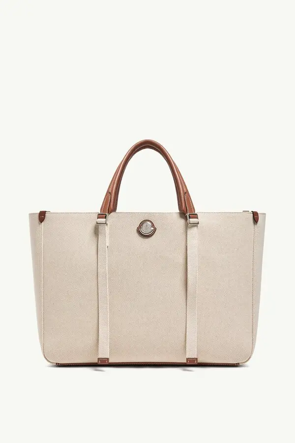 Moncler Carlo Canvas Tote Bag - White