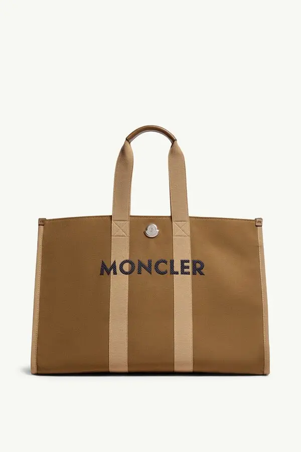 Moncler Logo Canvas Tote Bag - Green