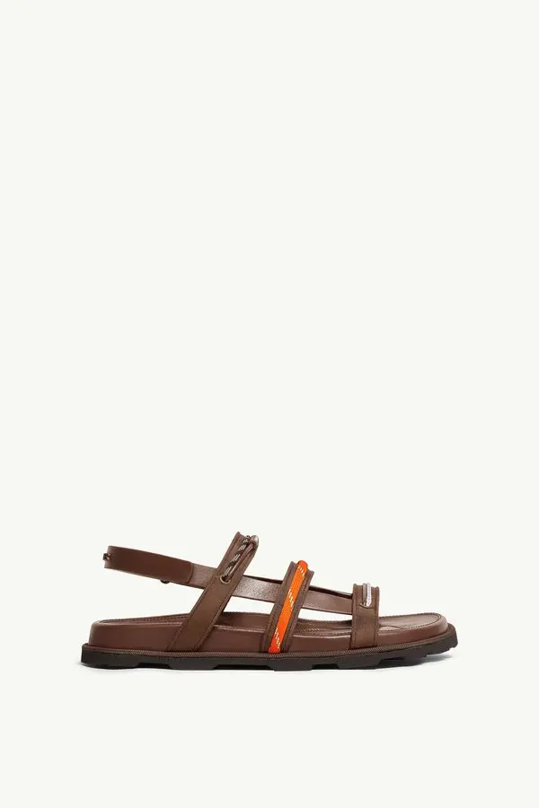 Moncler Vera Isla Leather Sandals - Brown