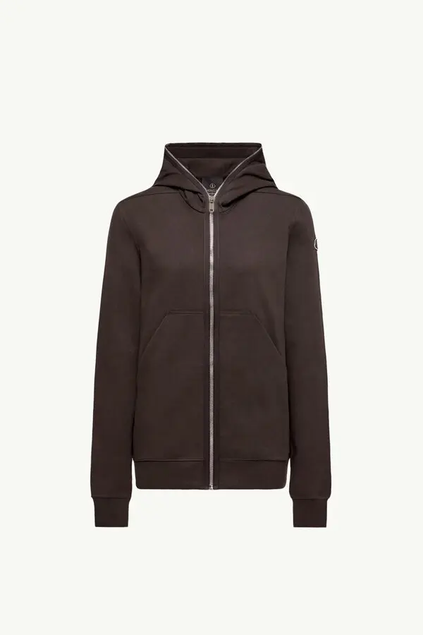 MONCLER + RICK OWENS Cotton Ziplock Hoodie - Brown
