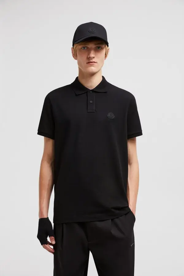 Moncler Logo Patch Cotton Piquet Polo Shirt