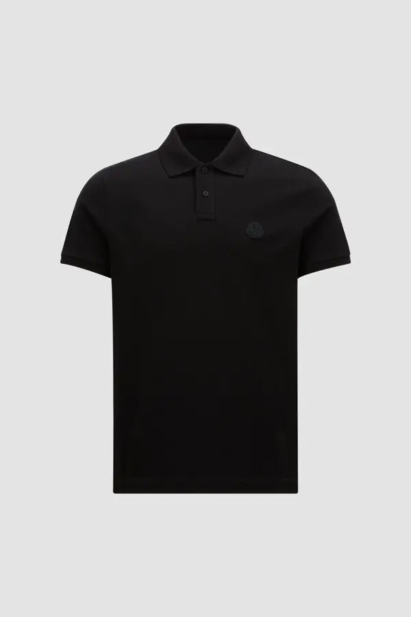 Moncler Logo Patch Cotton Piquet Polo Shirt