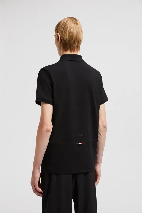 Moncler Logo Patch Cotton Piquet Polo Shirt