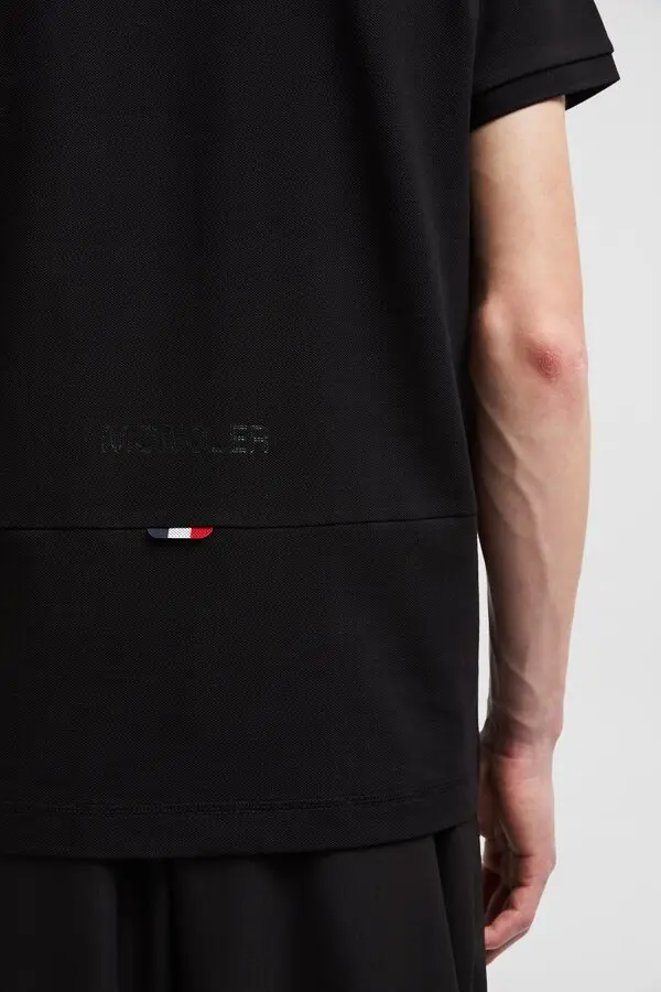Moncler Logo Patch Cotton Piquet Polo Shirt