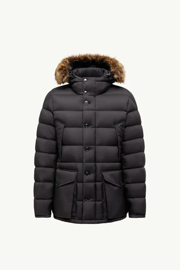 Moncler Clunye Hooded Mid-length Down Jacket - Black