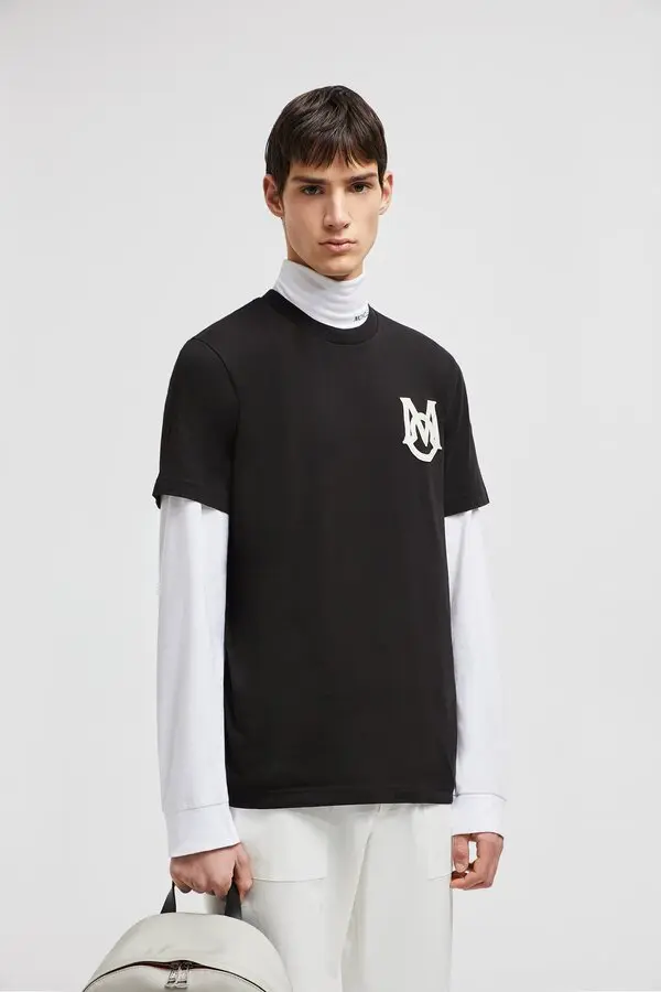 Moncler Monogram Cotton T-shirt - Black
