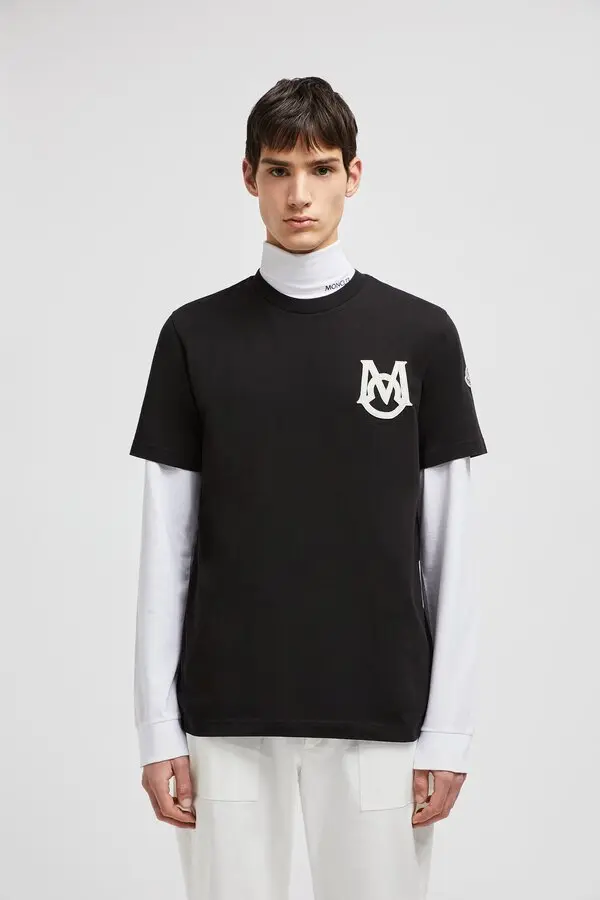 Moncler Monogram Cotton T-shirt - Black