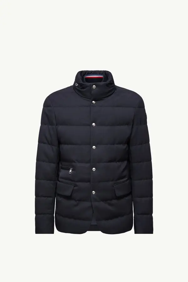 Moncler Bess Hooded Wool Short Down Jacket
