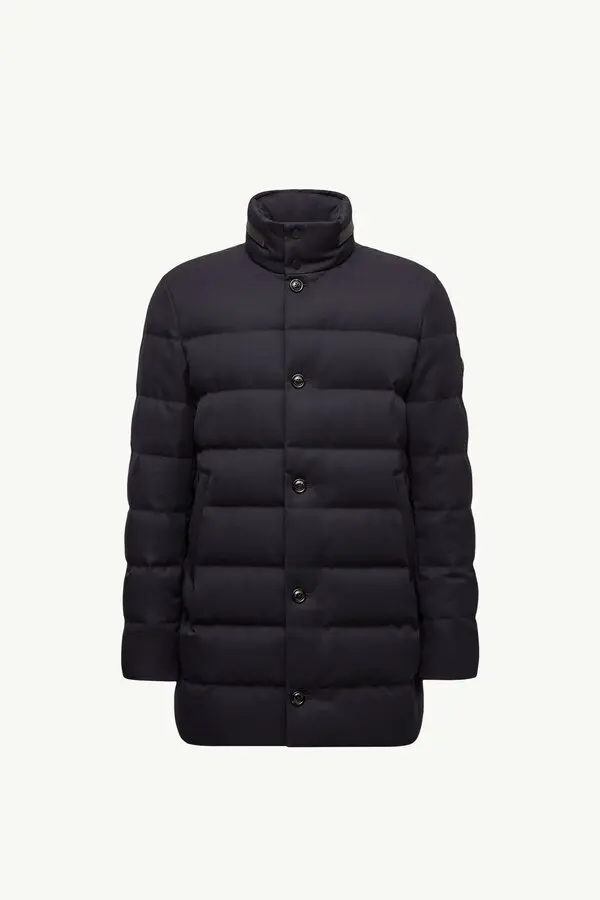 Moncler Vallonpierre Hooded Wool Long Down Jacket