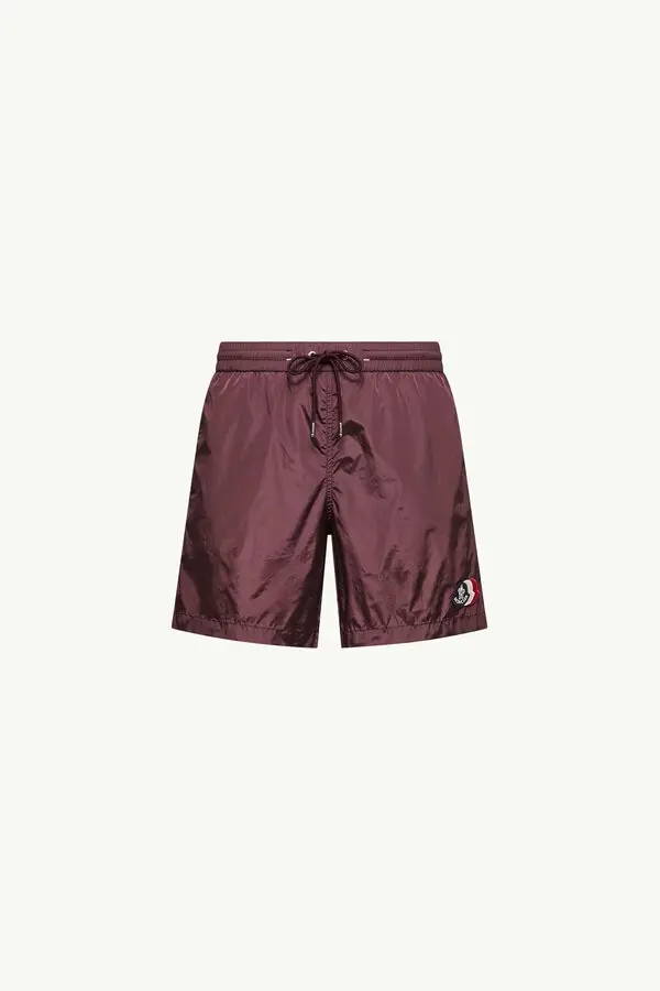 Moncler Logo Swim Shorts - Red