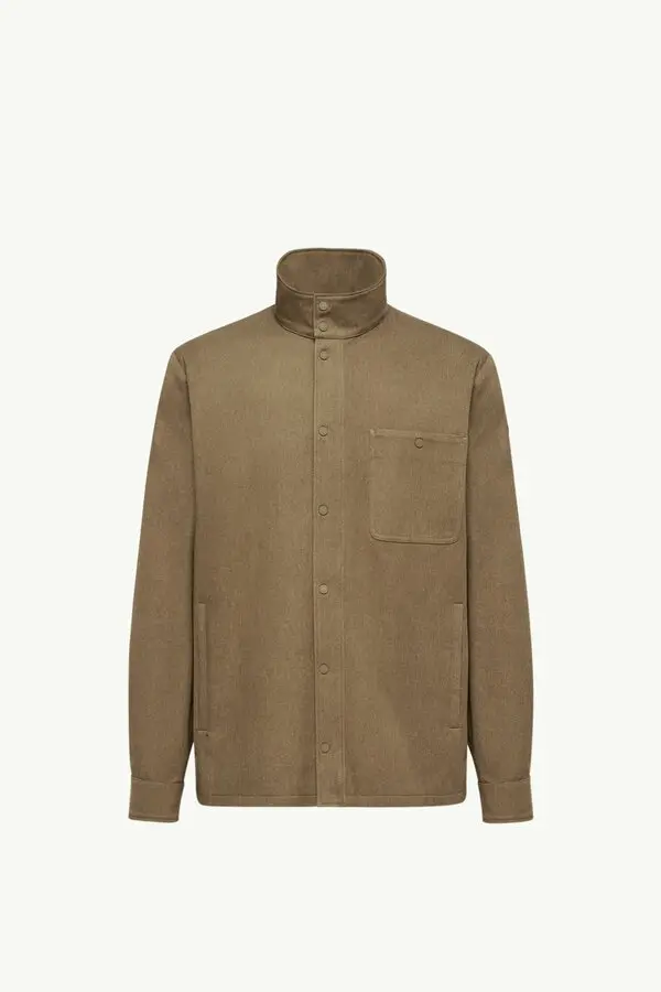 Moncler Leather Logo Cotton Jacket