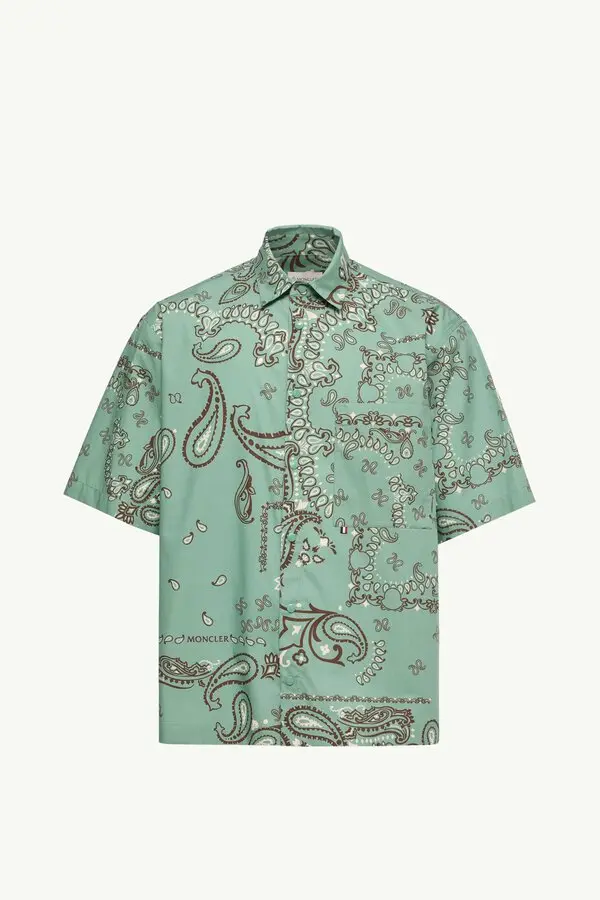 Moncler Paisley Cotton Short Sleeve Shirt