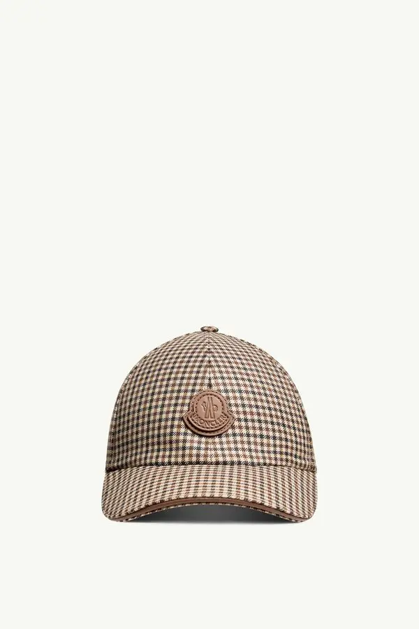 Moncler Check Wool Baseball Cap