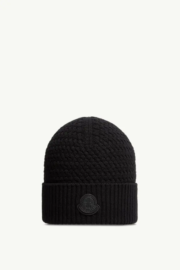 Moncler Cashmere Blend Beanie - Black