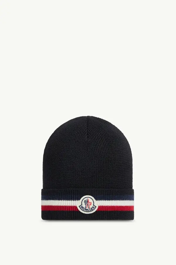 Moncler Tricolor Wool Beanie