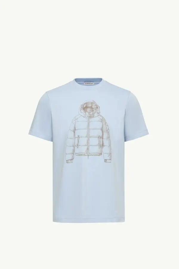Moncler Down Jacket Print Cotton T-shirt