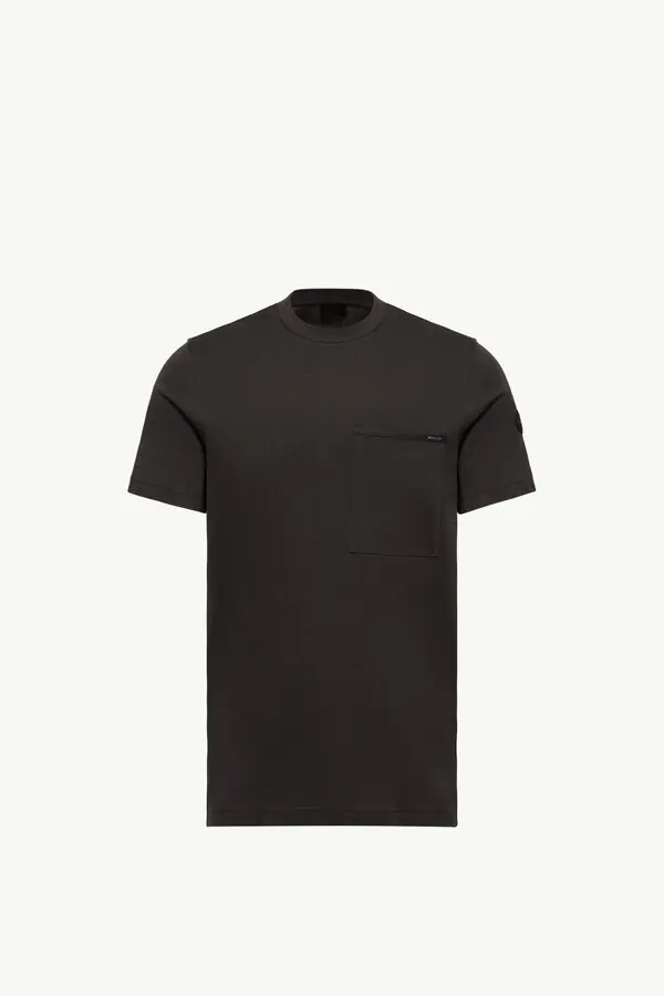 Moncler Cotton Jersey T-shirt With Chest Pocket - Black
