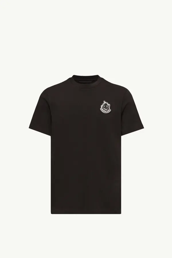 Moncler Logo Cotton T-shirt - Black