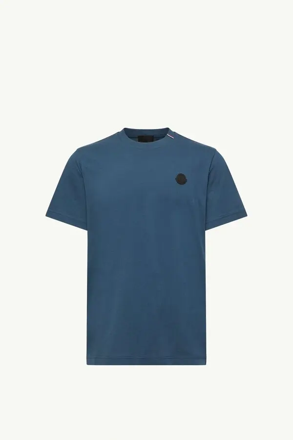 Moncler Logo Cotton T-shirt - Blue