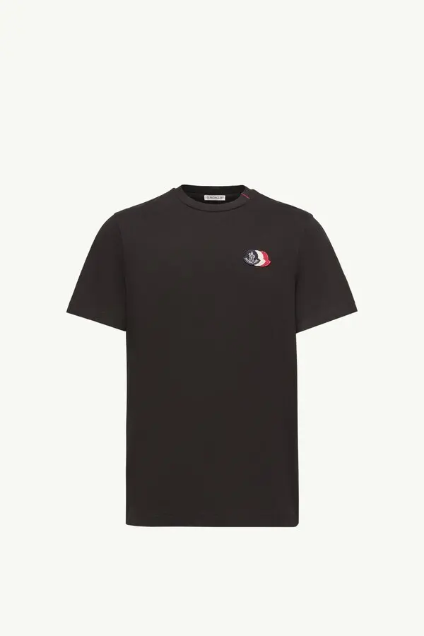 Moncler Logo Cotton T-shirt - Black