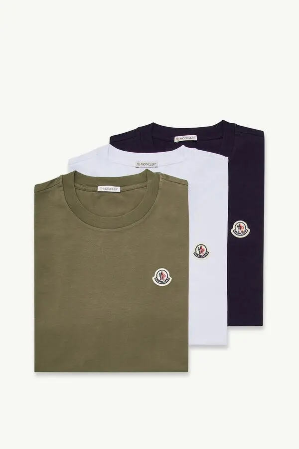 Moncler Logo Patch Cotton T-shirt - Multicolor