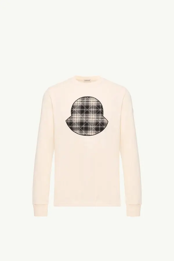 Moncler Check Panel Cotton Jersey T-shirt