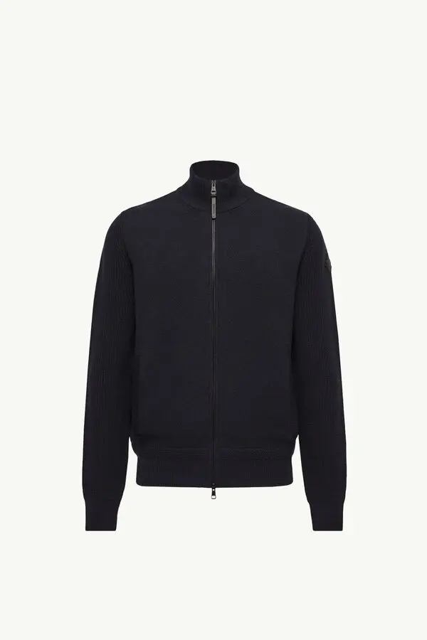Moncler Wool & Cashmere Zip-up Cardigan