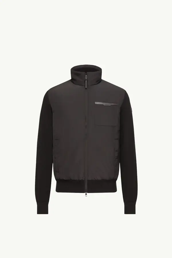 Moncler Wool & Cashmere Padded Zip-up Cardigan